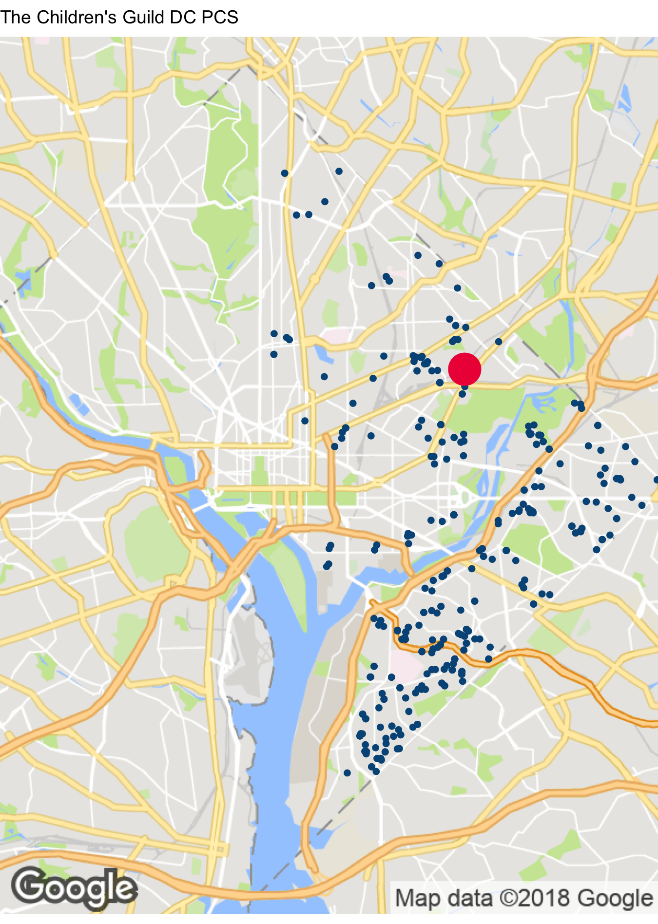 The Children's Guild DC PCS Student Location Map | DC PCSB